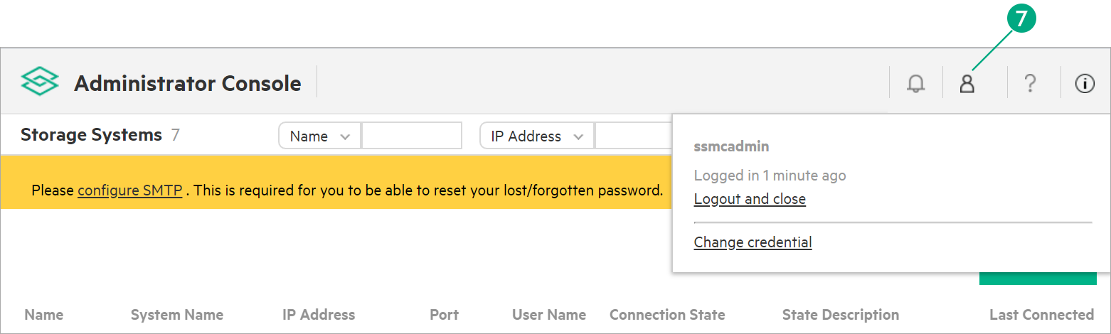 Administrator Console Storage Systems screen quick tour